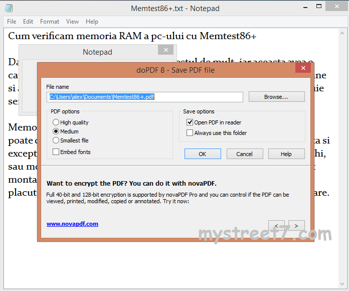 Cum cream fisiere PDF din fisiere text sau orice alt editor - MyStreet7